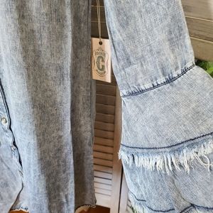 Rockin C | Tops | Nwt Rockin C Washed Denim Shacket Jacket Shirt M ...